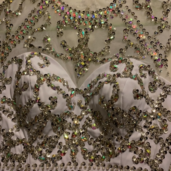 Dresses | White Rhinestone Formal Homecoming Dress | Poshmark